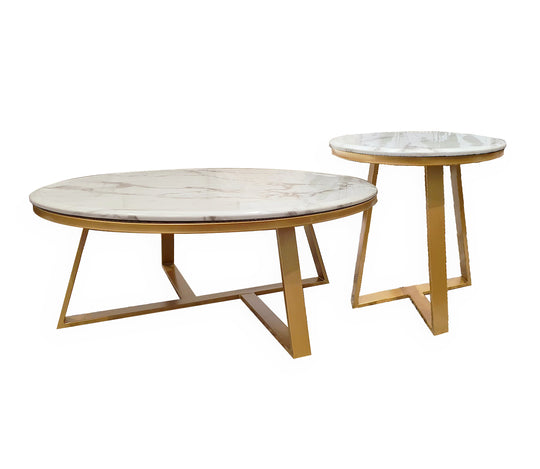 Nelly Coffee Table - White on Champagne - 95cm/45cm – Decor Trends