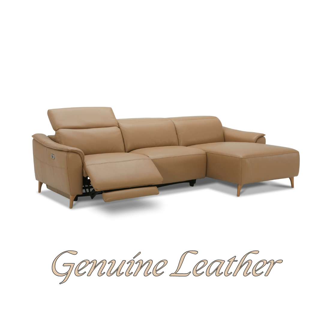 Inala 2 Seater Genuine Leather Sofa Lounge Electric Powered Recliner R ...