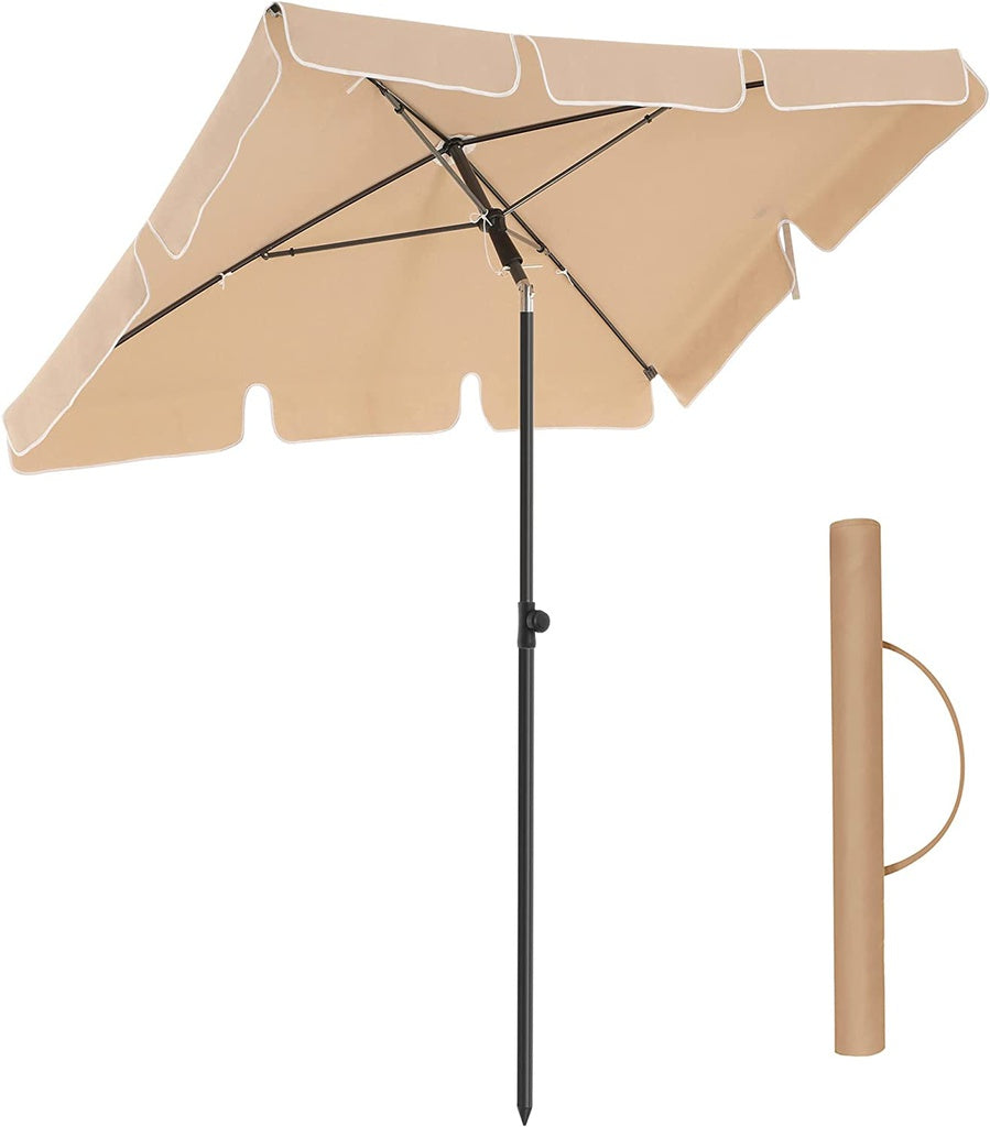 SONGMICS 2.4m Rectangular Beach Umbrella Taupe – Decor Trends