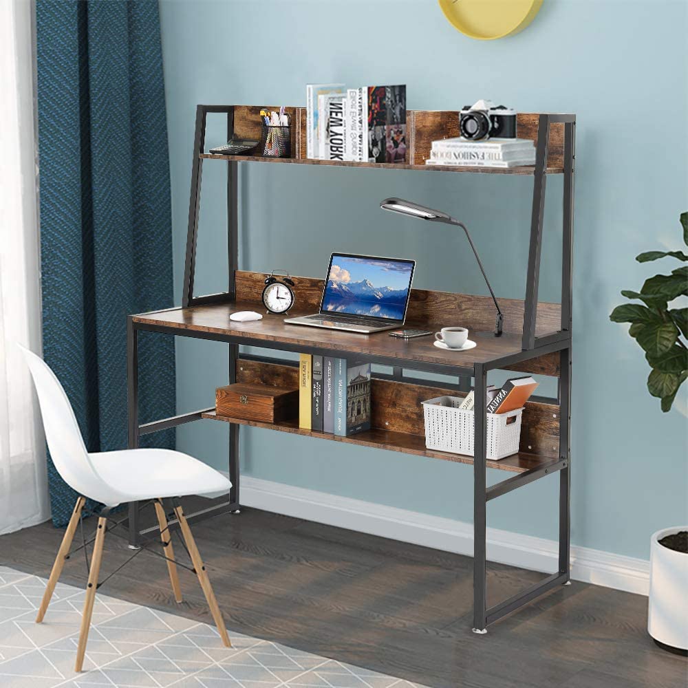 Computer Table Desk Book Storage Student Study Home Office Workstation ...