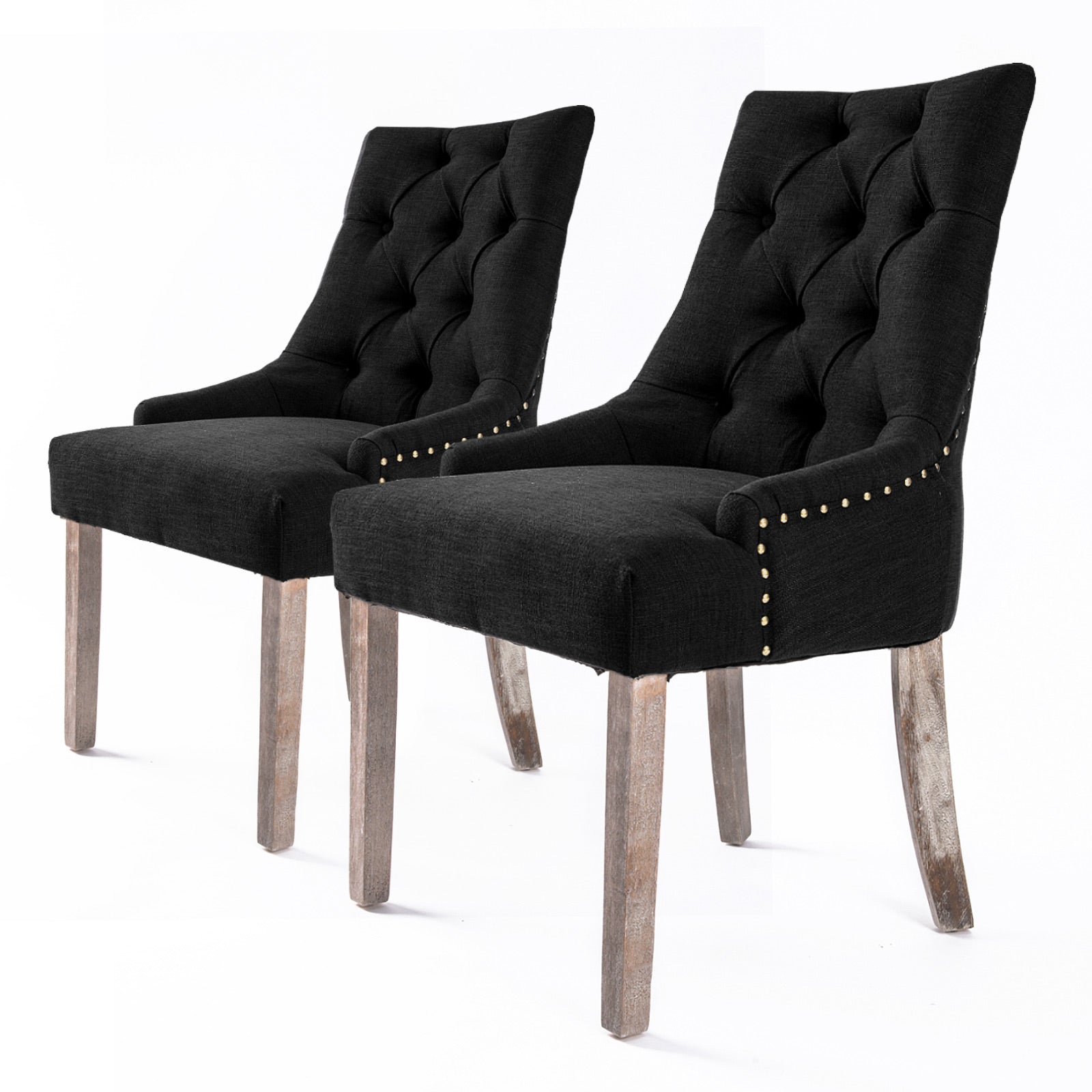 La Bella 2 Set Dark Black French Provincial Dining Chair Amour Oak Leg ...