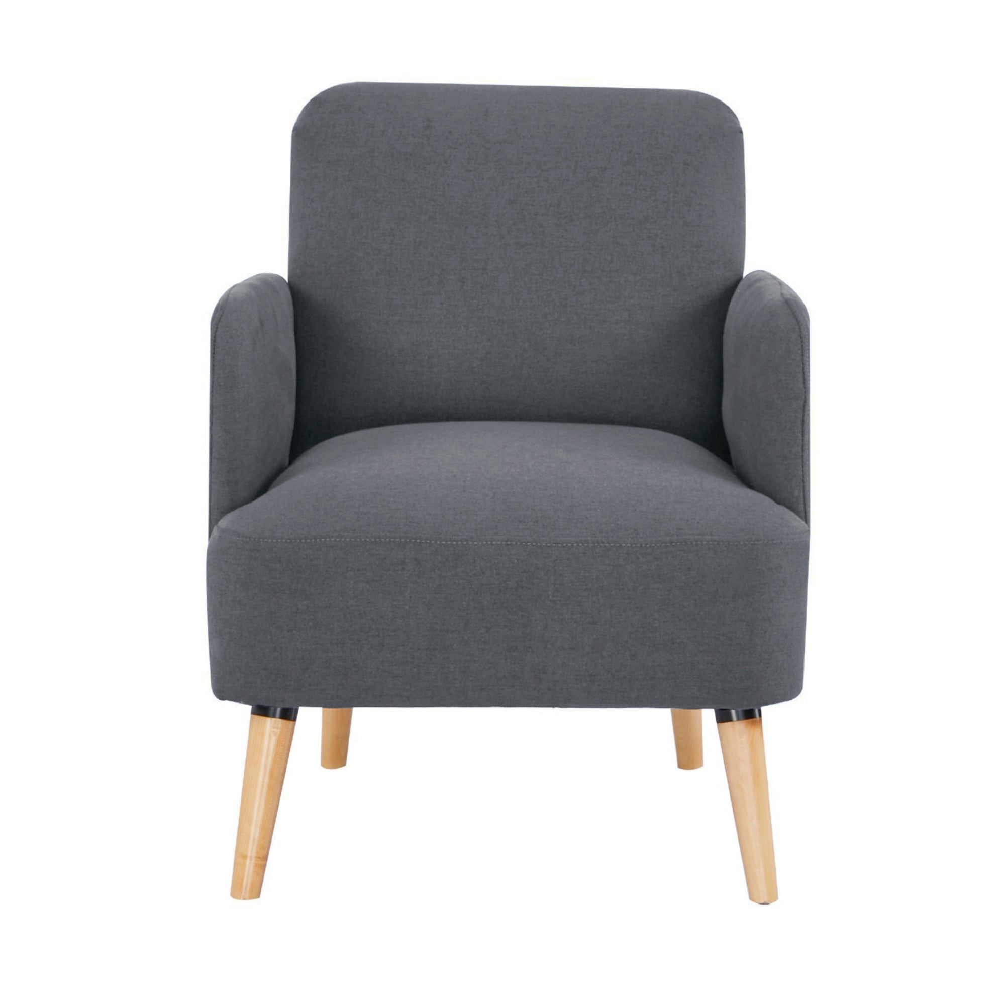 Brianna 1 Seater Sofa Arm Chair Fabric Uplholstered Lounge Couch - Dar ...